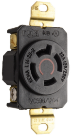20 Amp NEMA Connector L1420 - Black Back, White Front Body – Vaughan ...